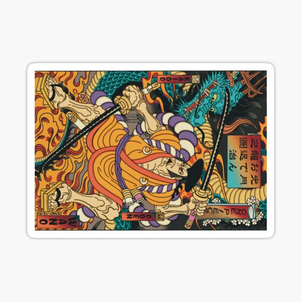 "Kaido Vs Oden Battle (Full Size Throw) " Sticker for Sale by Aloha ...