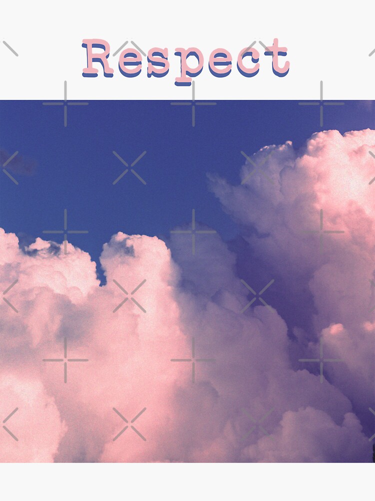 "Respect [Aesthetic sky pink & blue] granite effect" Sticker by Iris ...