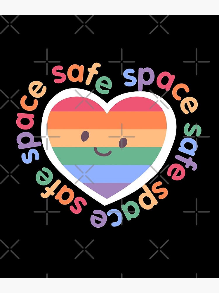 "LGBTQ Sign Safe Space Equality Rainbow Heart" Poster for Sale by ...