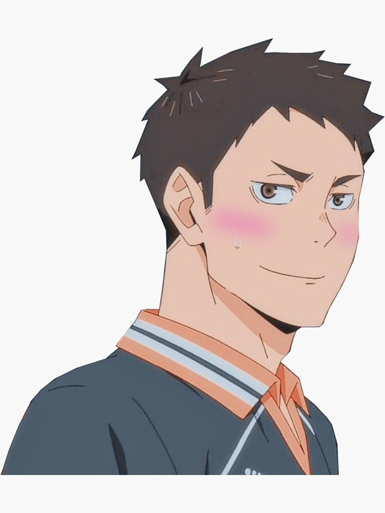 "Blushing Daichi Sawamura (Haikyuu!!)" Sticker by kawaiicrossing ...