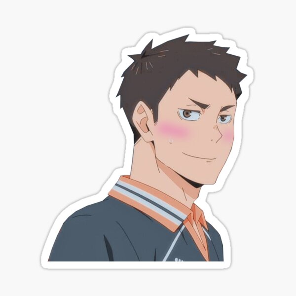"Blushing Daichi Sawamura (Haikyuu!!)" Sticker by kawaiicrossing ...