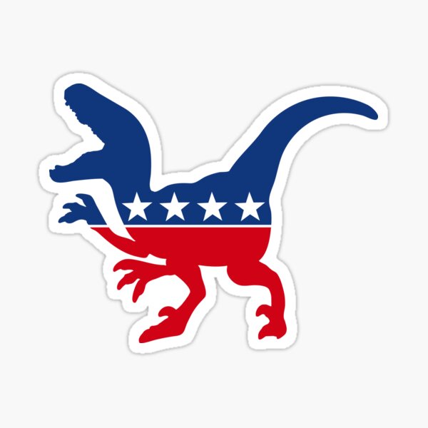 "Political T-Rex Dinosaur Party Mascot" Sticker by CandiceClair | Redbubble