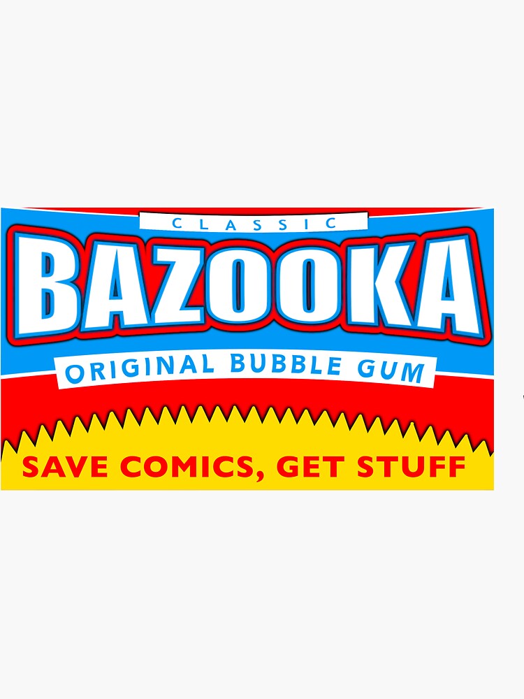 "Bazooka bubble gum sweet" Sticker for Sale by simzzuk | Redbubble