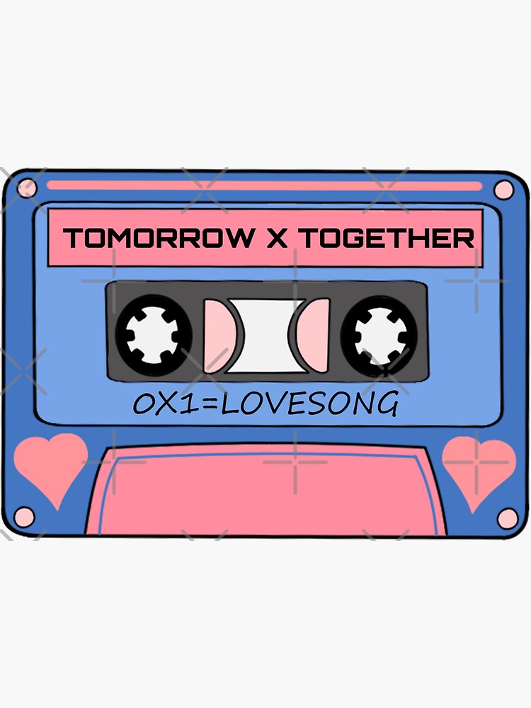 "TXT 0X1=LOVESONG cassette tape sticker" Sticker for Sale by addy-artss ...