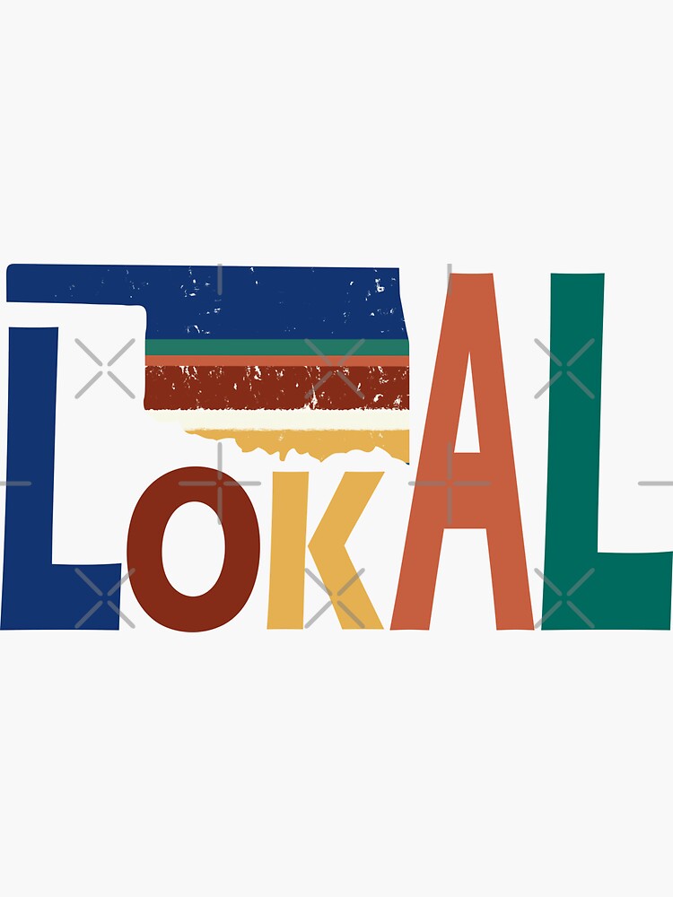 "Oklahoma Local "Lokal" Distressed Stripes" Sticker for Sale by ...