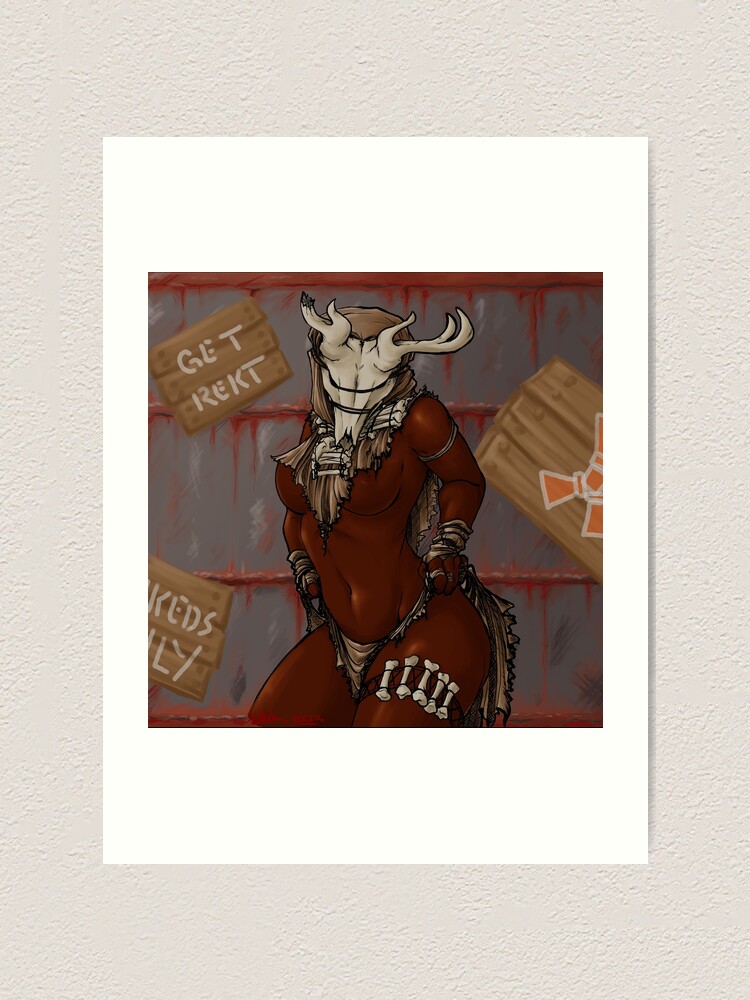 "Rust game Primitive Bone Armor Pinup Babe DARK" Art Print for Sale by ...