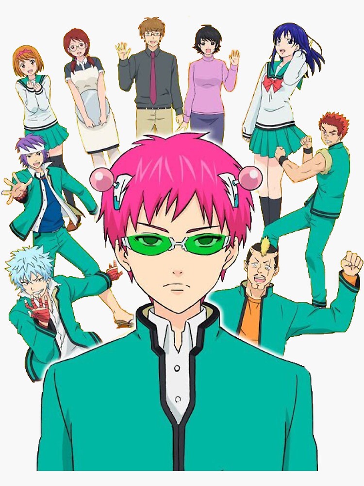 "Saiki K Characters" Sticker for Sale by Audreylswims | Redbubble