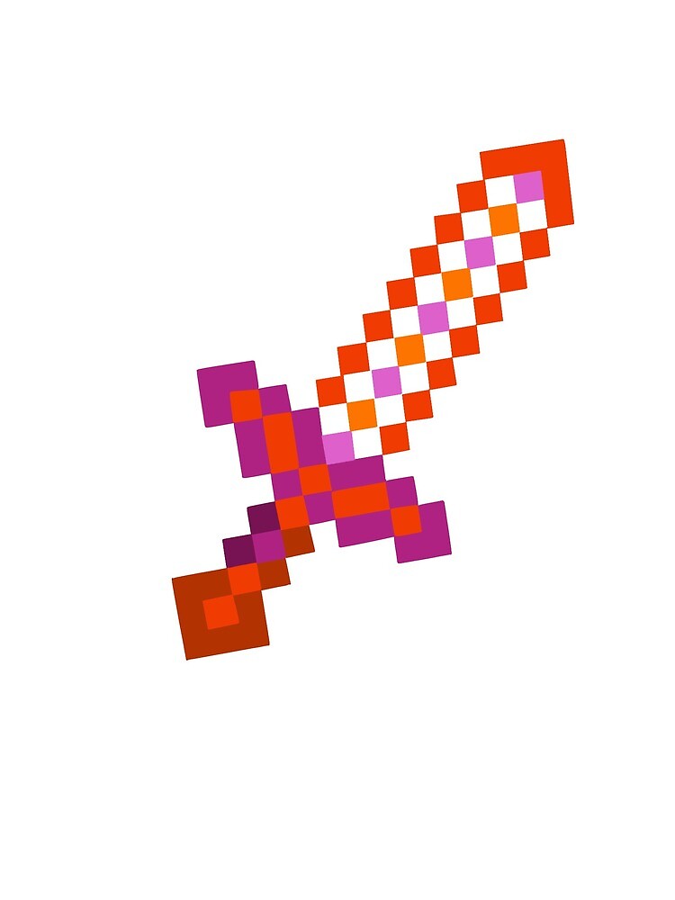 "Lgbt lesbian flag minecraft sword " Art Print by babadeebabadai ...