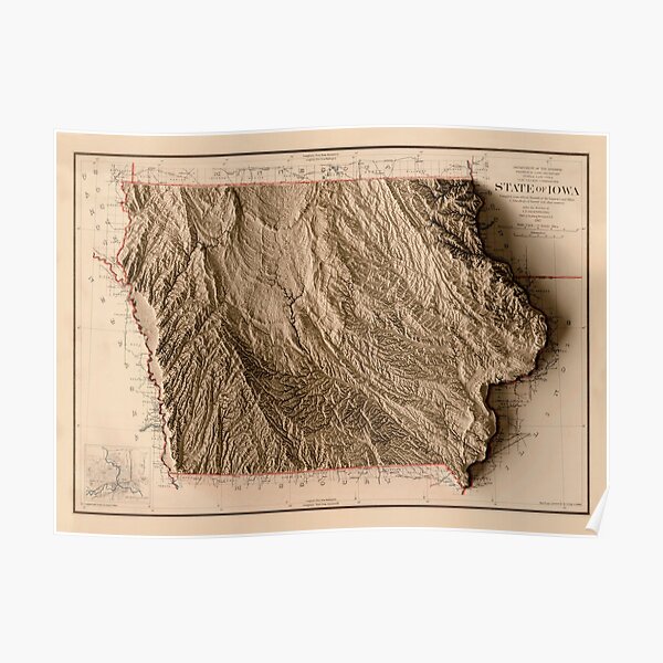 wall art print download USA IA State road map poster vector prints for ...