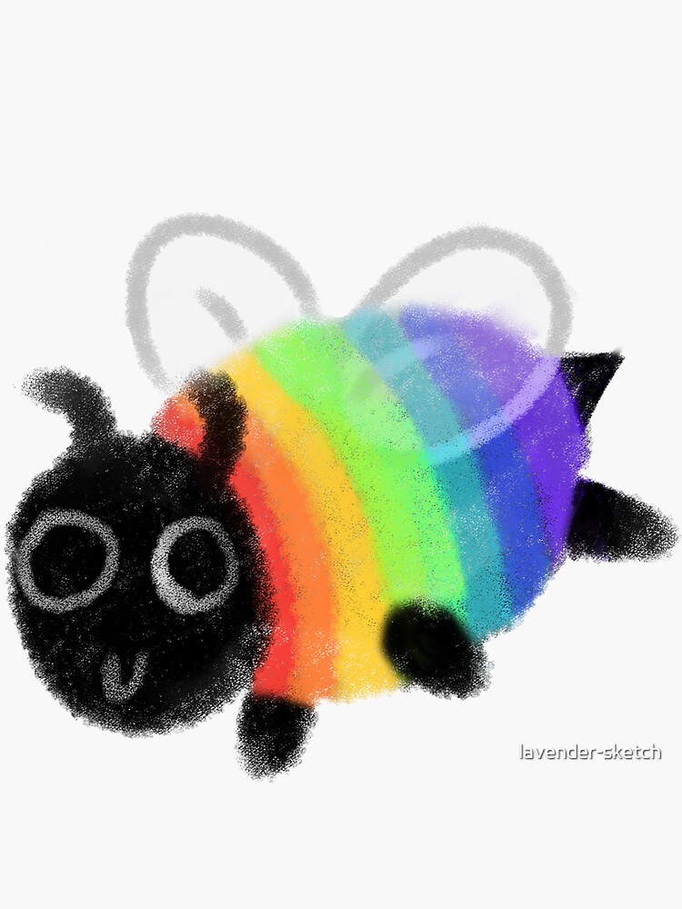 "gay bee :)" Sticker by lavender-sketch | Redbubble