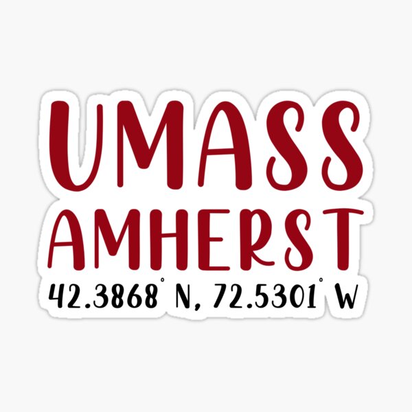 "UMass Amherst with coordinates" Sticker for Sale by adrijk716 | Redbubble