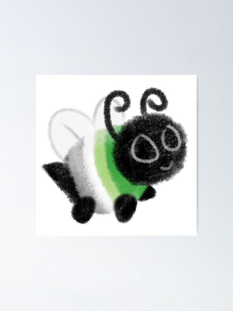 "aromantic bee :)" Poster for Sale by lavender-sketch | Redbubble