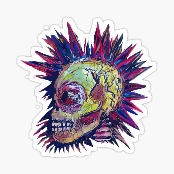 "Dredd Punk Skull" Sticker for Sale by DreddArt | Redbubble