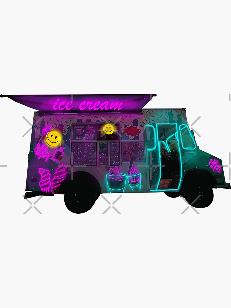 "Ice Cream Truck Vaporwave" Sticker by itsMePopoi | Redbubble