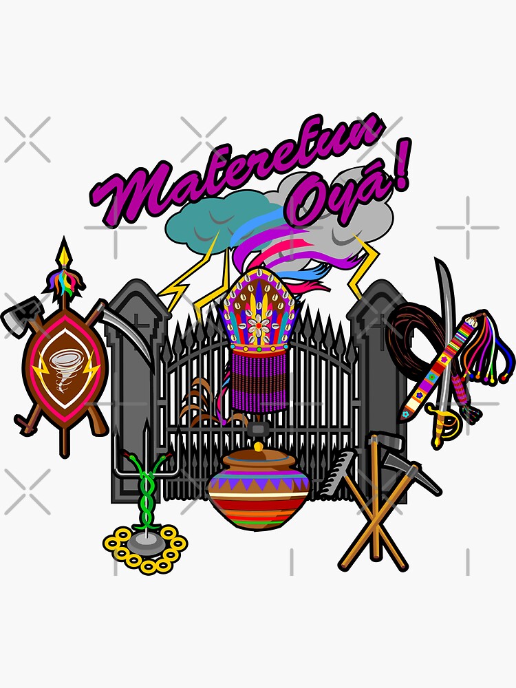 "Maferefun Oya" Sticker for Sale by Korvus78 | Redbubble