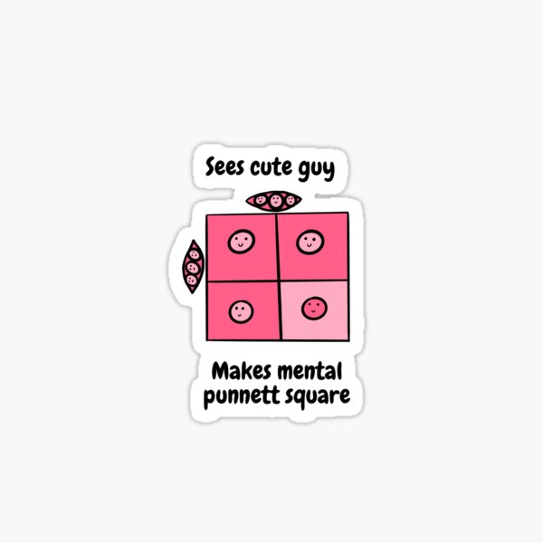 "Punnet square joke" Sticker for Sale by Medicat | Redbubble