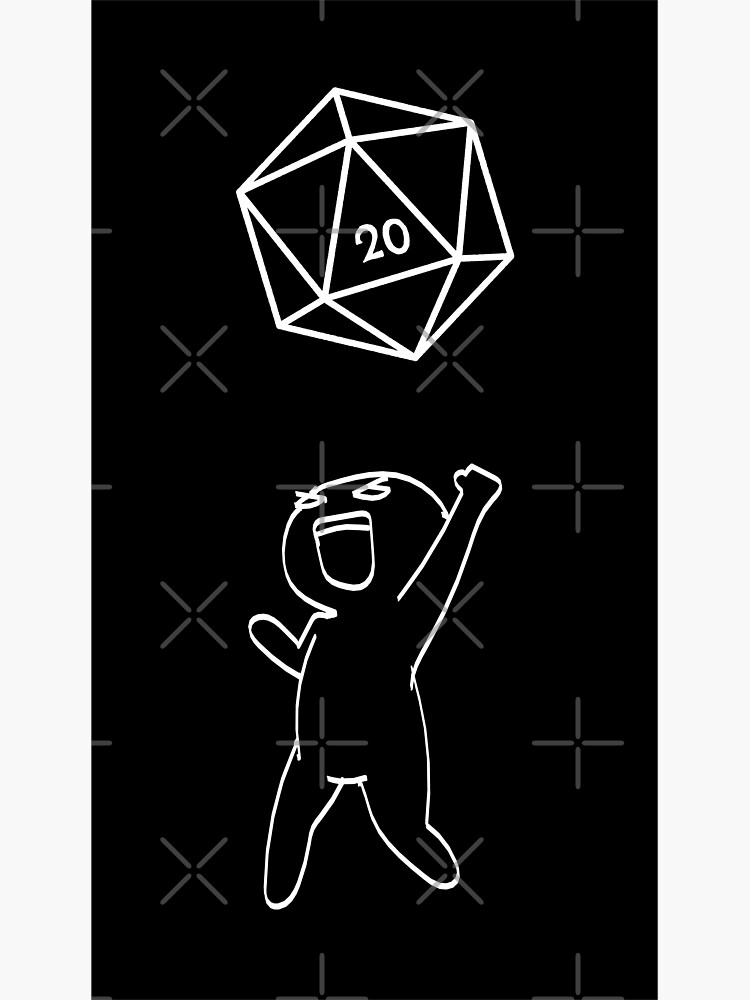 "Celebrating Critical Success D20 Dice" Sticker for Sale by pixeptional ...