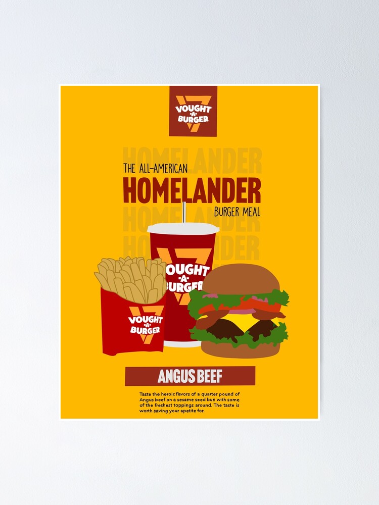 "The All-American Homelander Burger Meal" Poster for Sale by ...