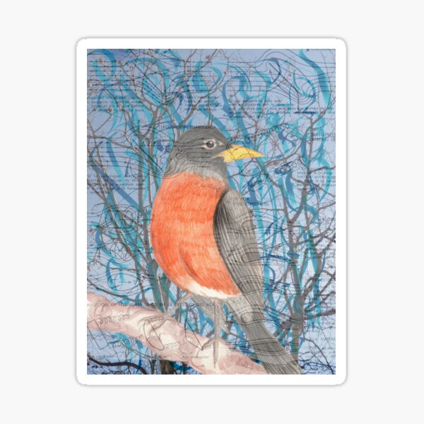 "American Robin" Sticker by leninavillela | Redbubble