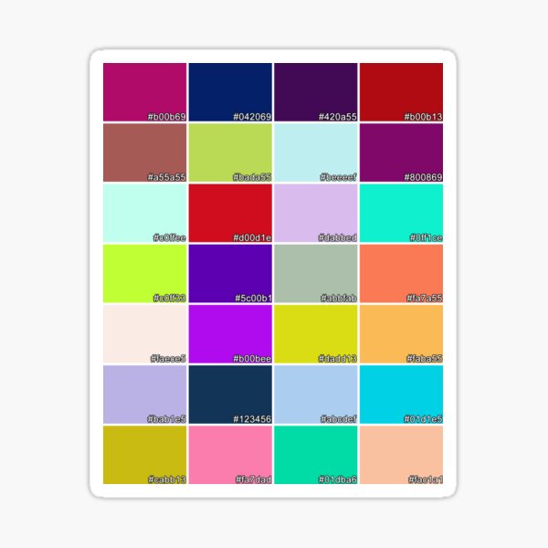 "Hex Codes" Sticker by RainyMeadows | Redbubble