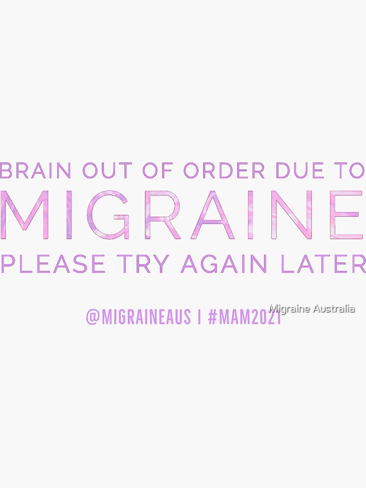 "Brain Out of Order" Sticker for Sale by MigraineAus | Redbubble