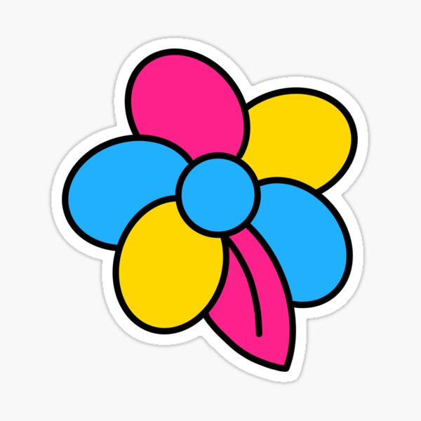 "pansexual pride flag flower merch" Sticker for Sale by mossballpit ...