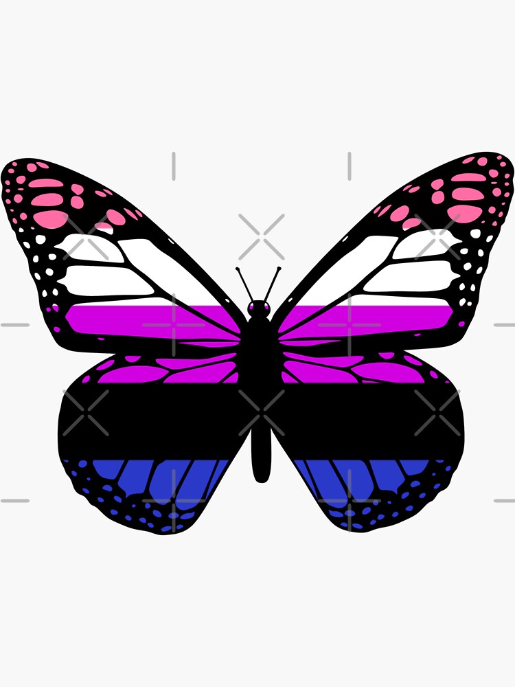 "Genderfluid Pride Butterfly" Sticker for Sale by enchantededits | Redbubble