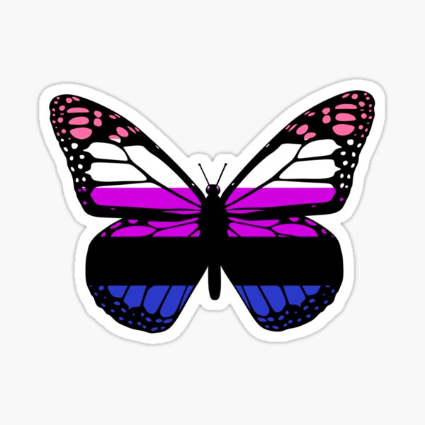 "Genderfluid Pride Butterfly" Sticker for Sale by enchantededits | Redbubble