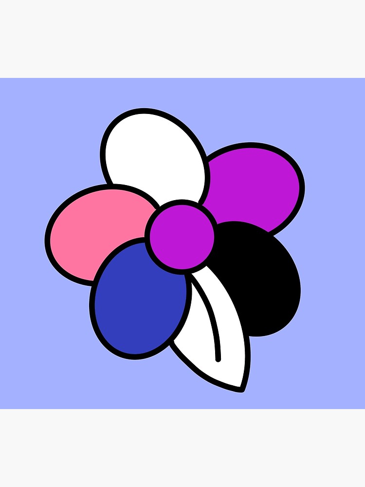 "gender fluid pride flag flower merch" Poster for Sale by mossballpit ...