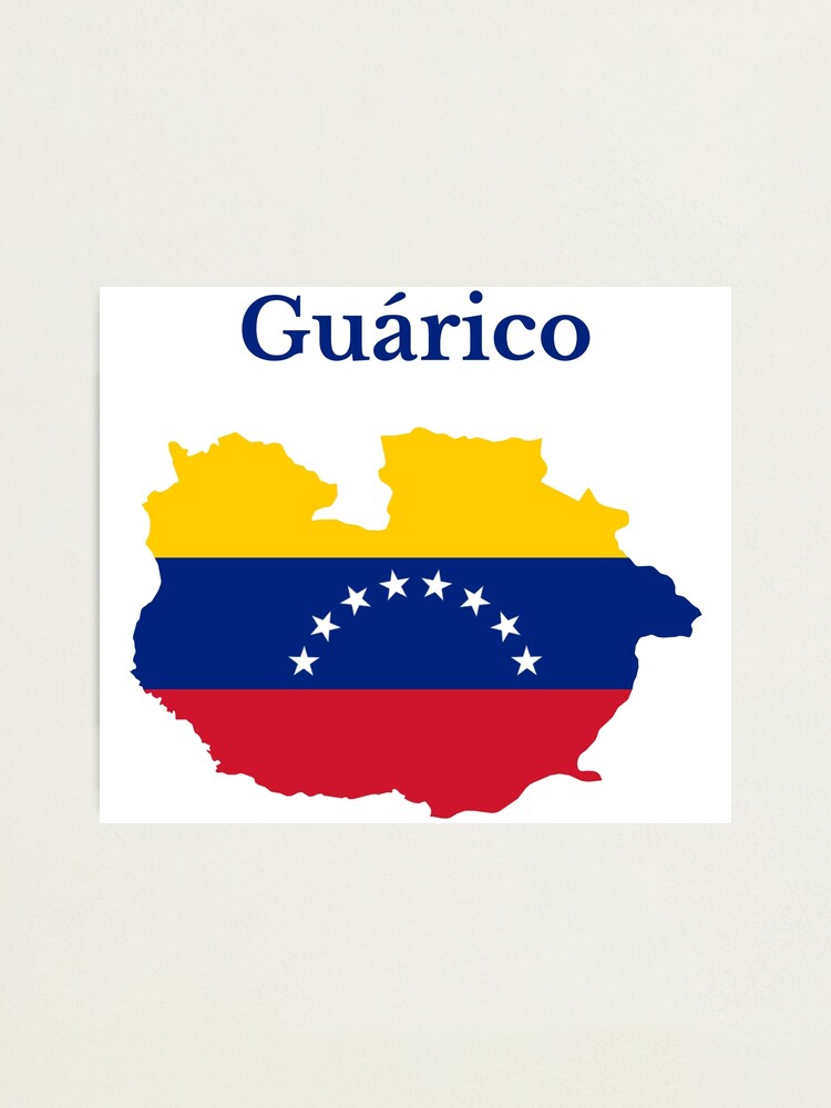 Lámina fotográfica «Diseño de Mapa del Estado de Guárico, Venezuela» de ...