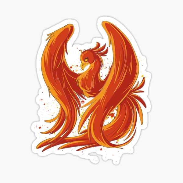 "A phoenix rises from the ashes, Phoenix rising " Sticker by FalkDania ...