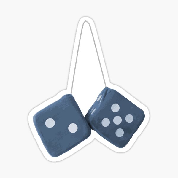 "Blue Fuzzy Dice" Sticker for Sale by DaltonYates | Redbubble
