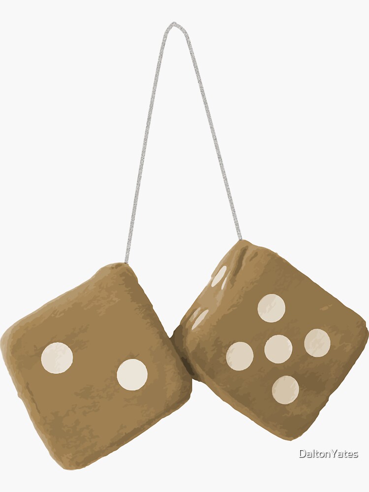 "Gold Fuzzy Dice" Sticker for Sale by DaltonYates | Redbubble