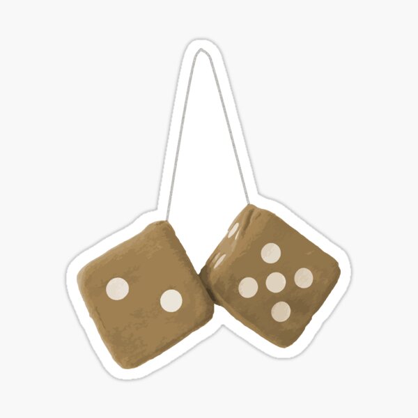 "Gold Fuzzy Dice" Sticker for Sale by DaltonYates | Redbubble