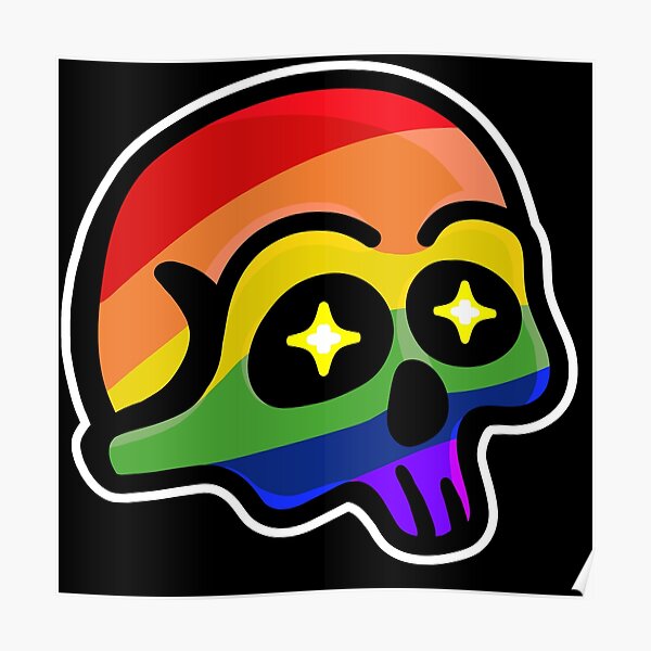 "Gay Pride Flag Skull" Poster for Sale by Mackongoo | Redbubble