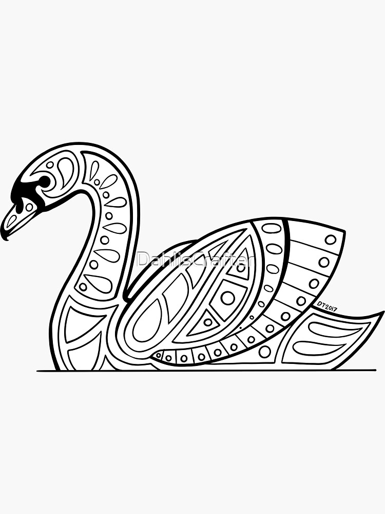 "Native Inspired Swan" Sticker by DahlisCrafter | Redbubble
