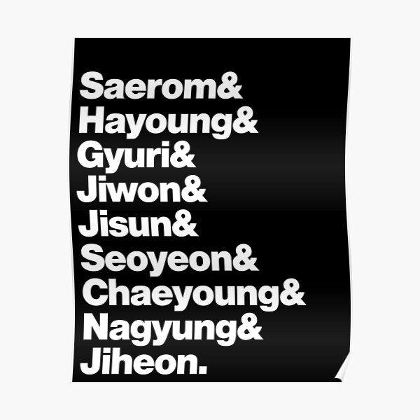 "Fromis_9 & members names" Poster for Sale by lovely-day | Redbubble