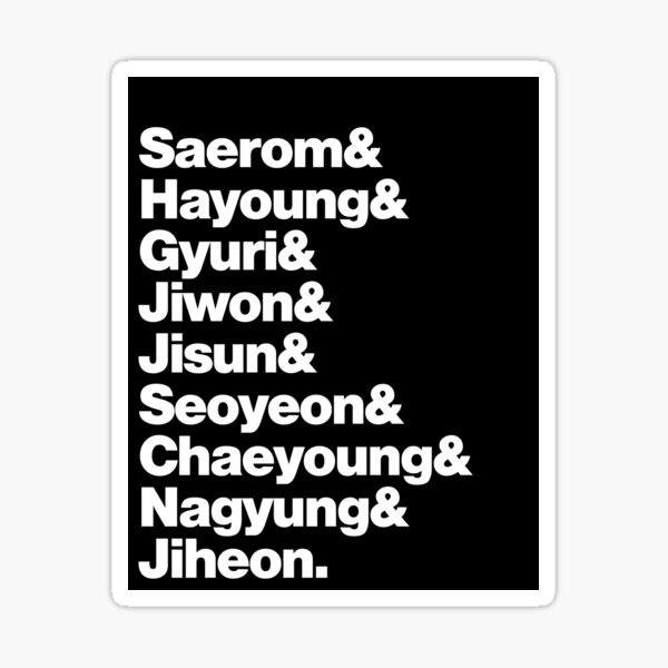 "Fromis_9 & members names" Sticker for Sale by lovely-day | Redbubble