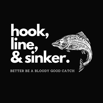 "Hook, Line and Sinker - Funky Art" Sticker for Sale by Blue-Trident ...