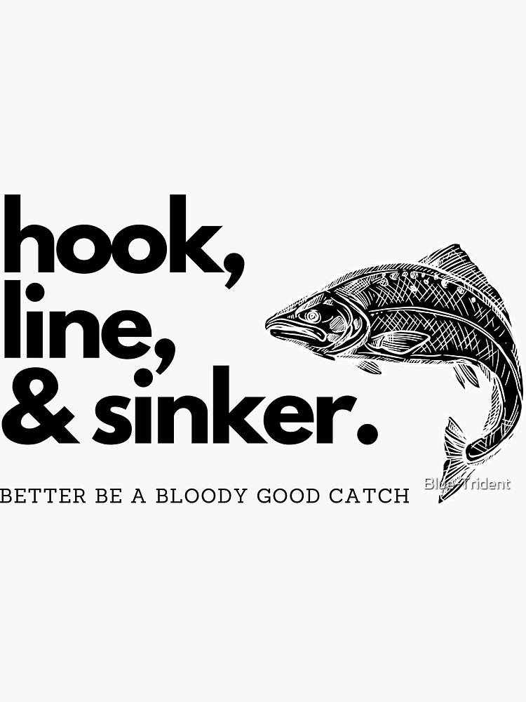 "Hook, Line and Sinker - Funky Art" Sticker for Sale by Blue-Trident ...