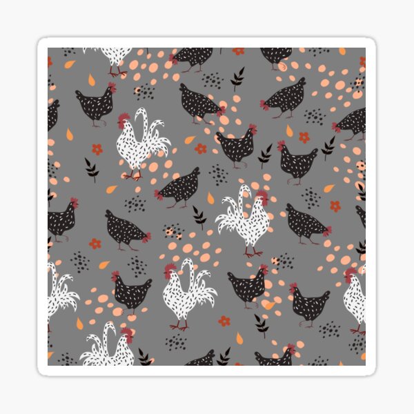 " Seamless chicken pattern, chicken lover" Sticker for Sale by ...