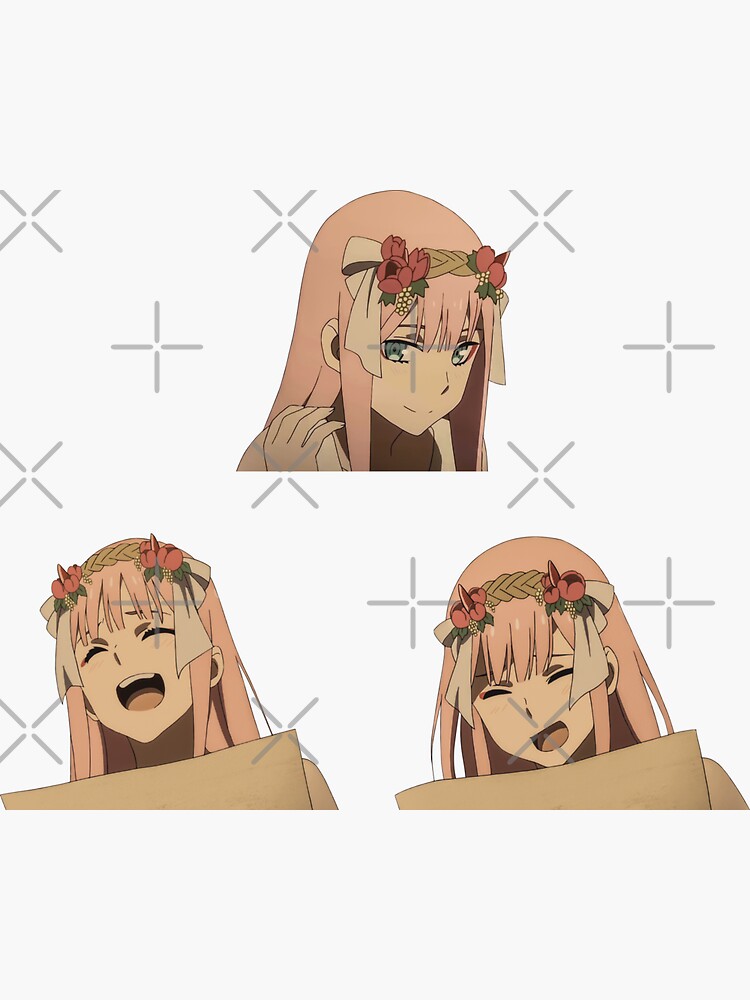 "zero two flower crown pack" Sticker for Sale by Arwain | Redbubble