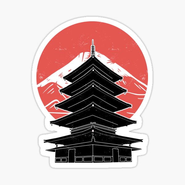 "Japanese temple" Sticker for Sale by DerSenat | Redbubble