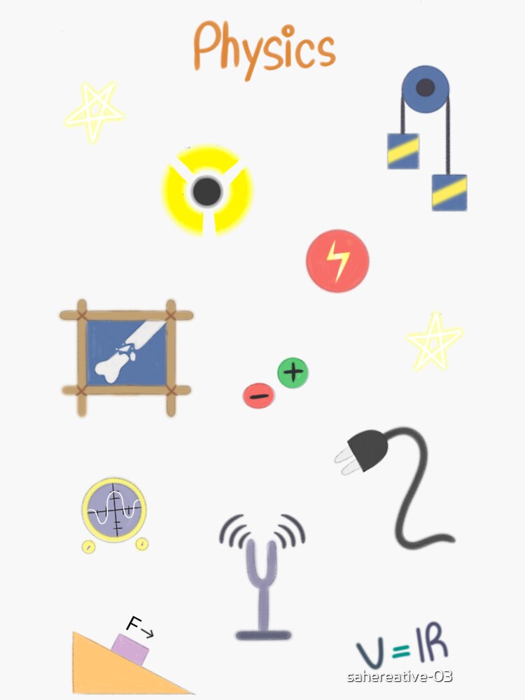 "~ Physics Sticker Sheet │ 2 " Sticker for Sale by sahereative-03 ...