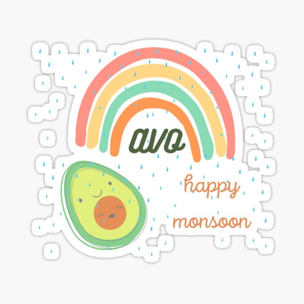 "AVO : HAPPY MONSOON" Sticker by SarikaPal | Redbubble