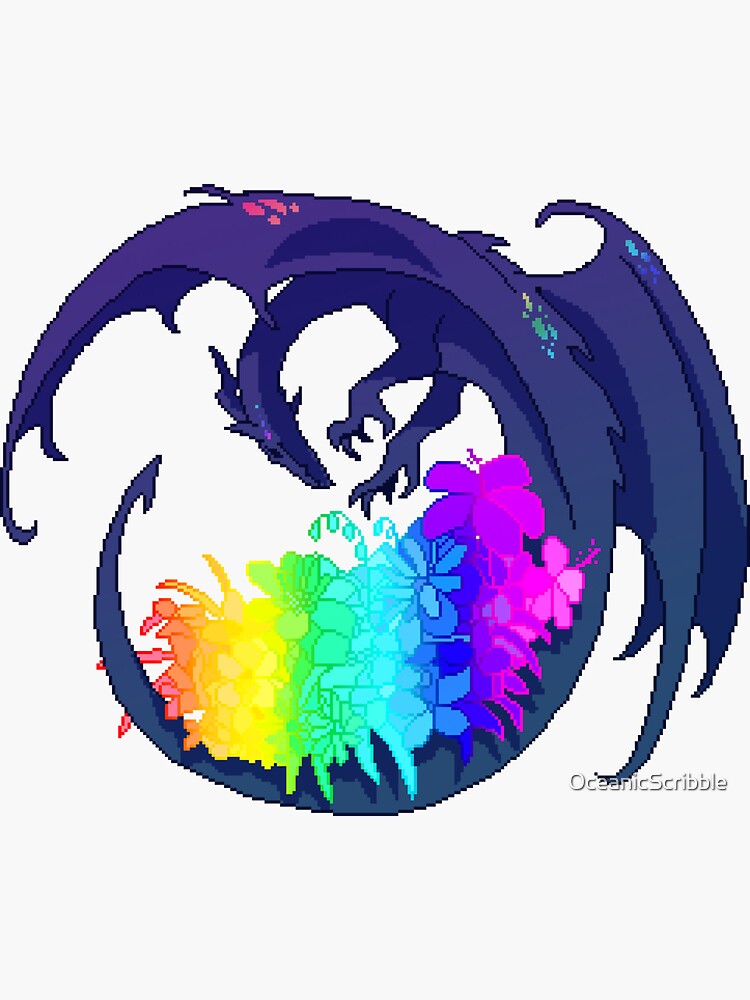 "LGBT Pride Dragon" Sticker for Sale by OceanicScribble | Redbubble