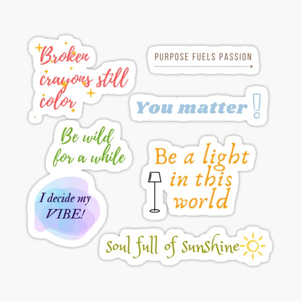 "Positive Quotes Sticker pack" Sticker for Sale by GlitteringStars ...