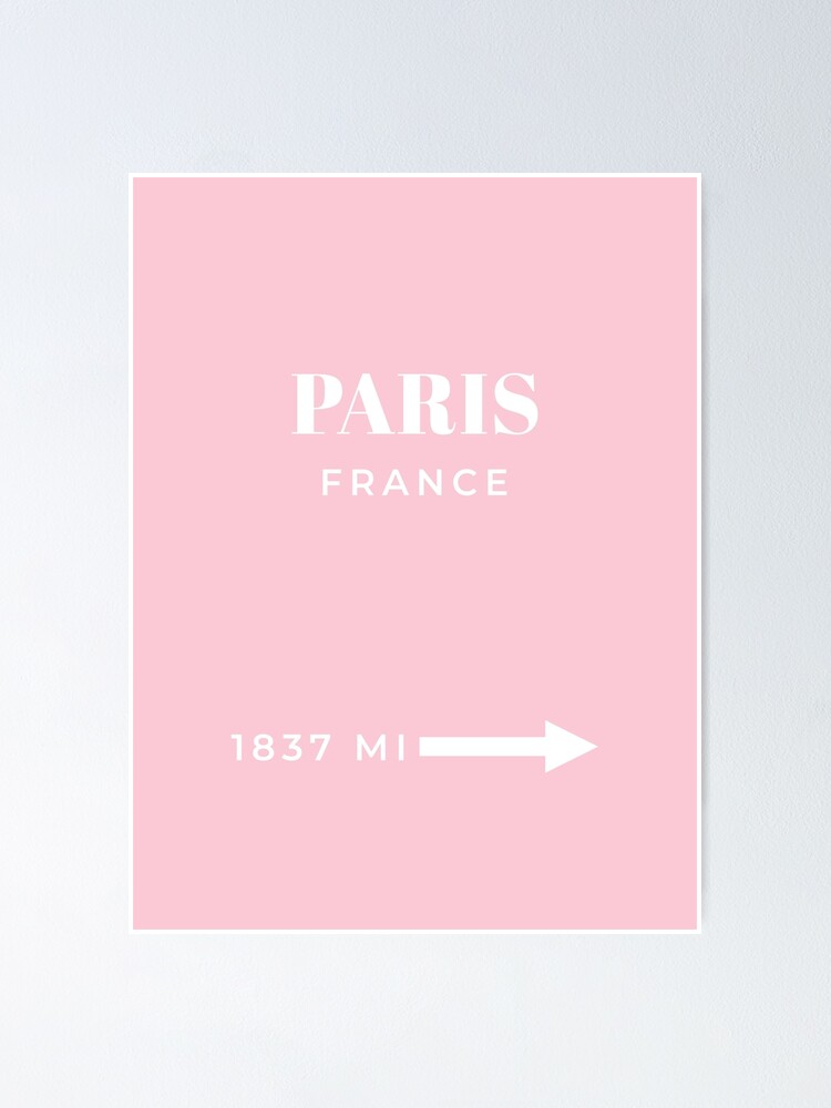 "Paris Print Pink Paris Wall Art Skyline Paris Poster Fashion Poster ...