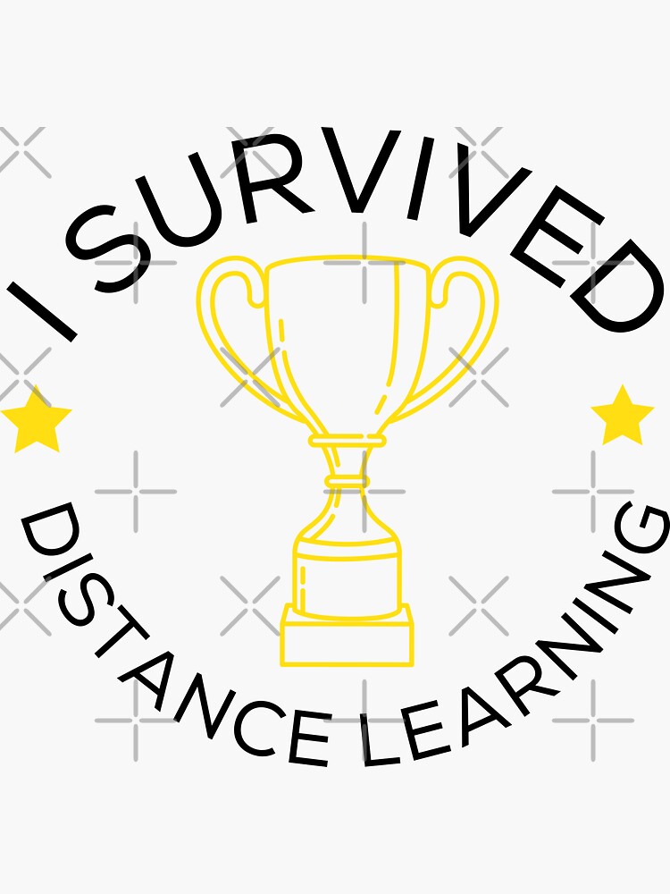 "Minimalist I survived distance learning - Logo Style" Sticker by ...
