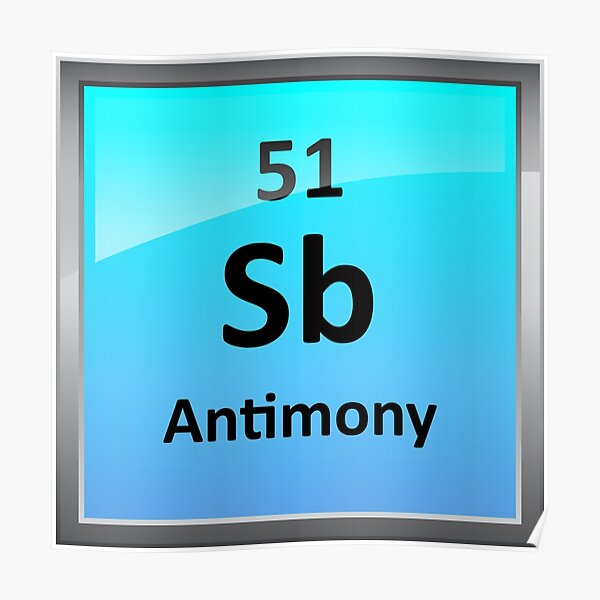 "Antimony Periodic Table Element Symbol" Poster by sciencenotes | Redbubble
